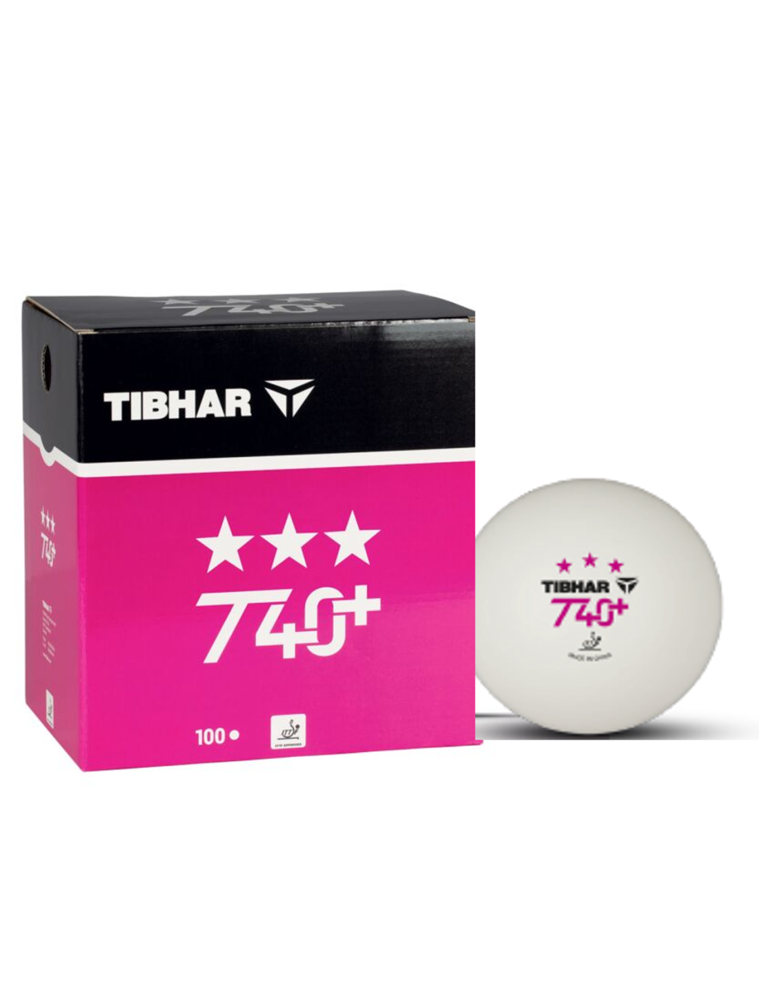 3 star Table Tennis ball T40+ 100 pack Tibhar